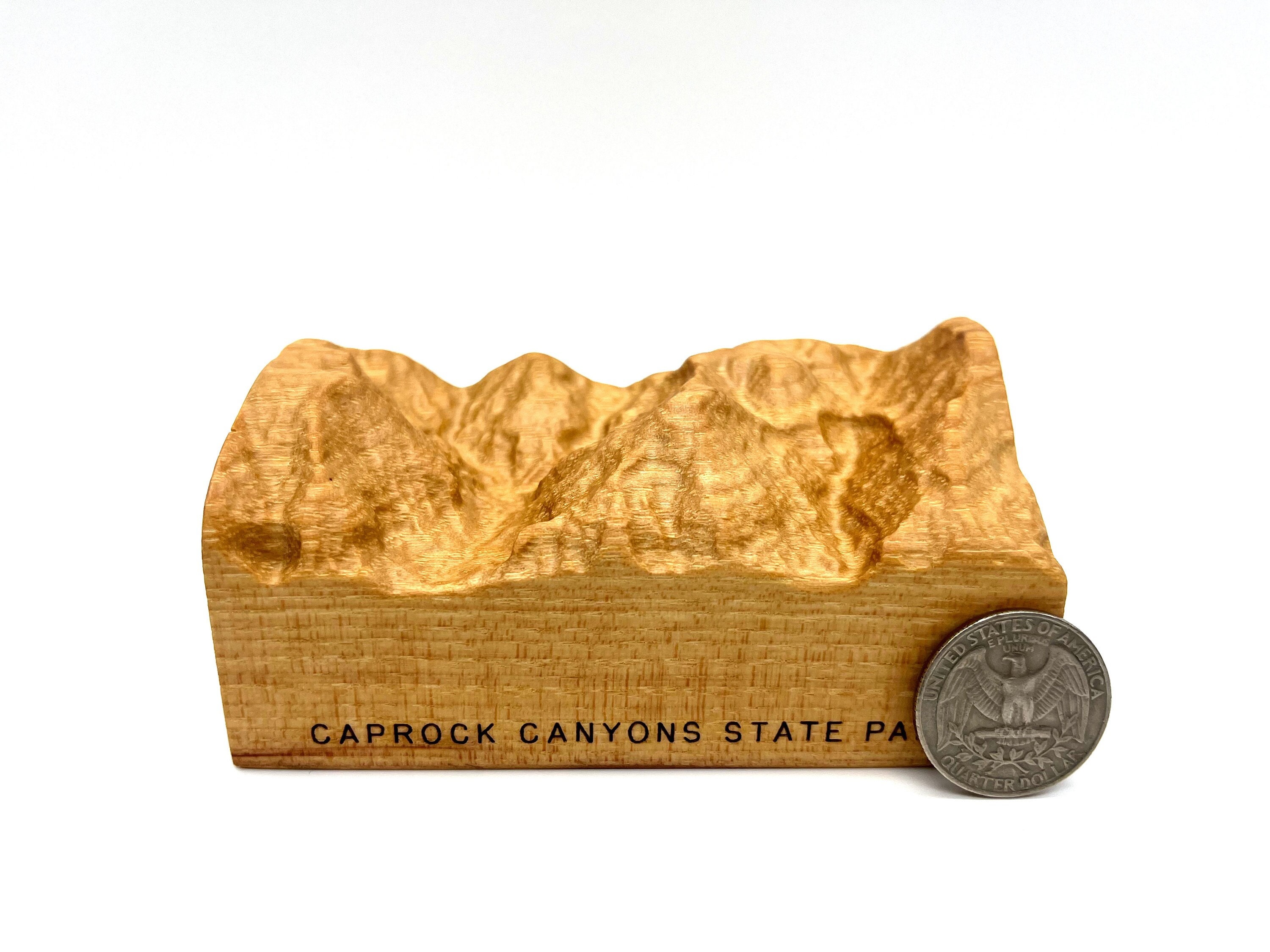 Caprock Canyons State Park Wood Carving; Solid Wood Topographical Model ...