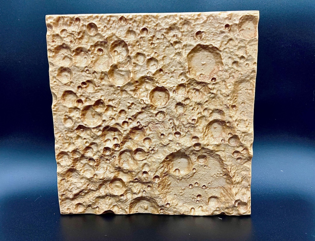 Lunar Surface Carving; Moon Crater Topography Created From 3D NASA Data ...