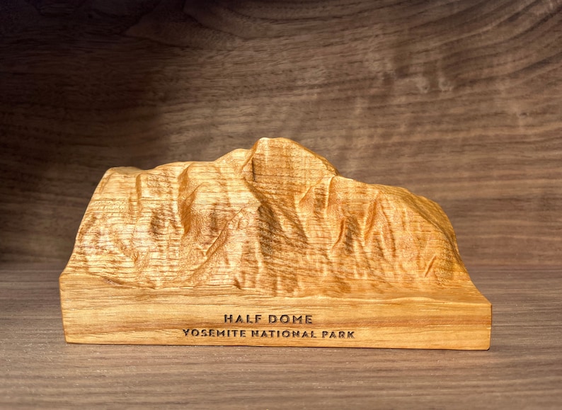 Half Dome Topographical Carving; Yosemite National Park Model, Carved ...