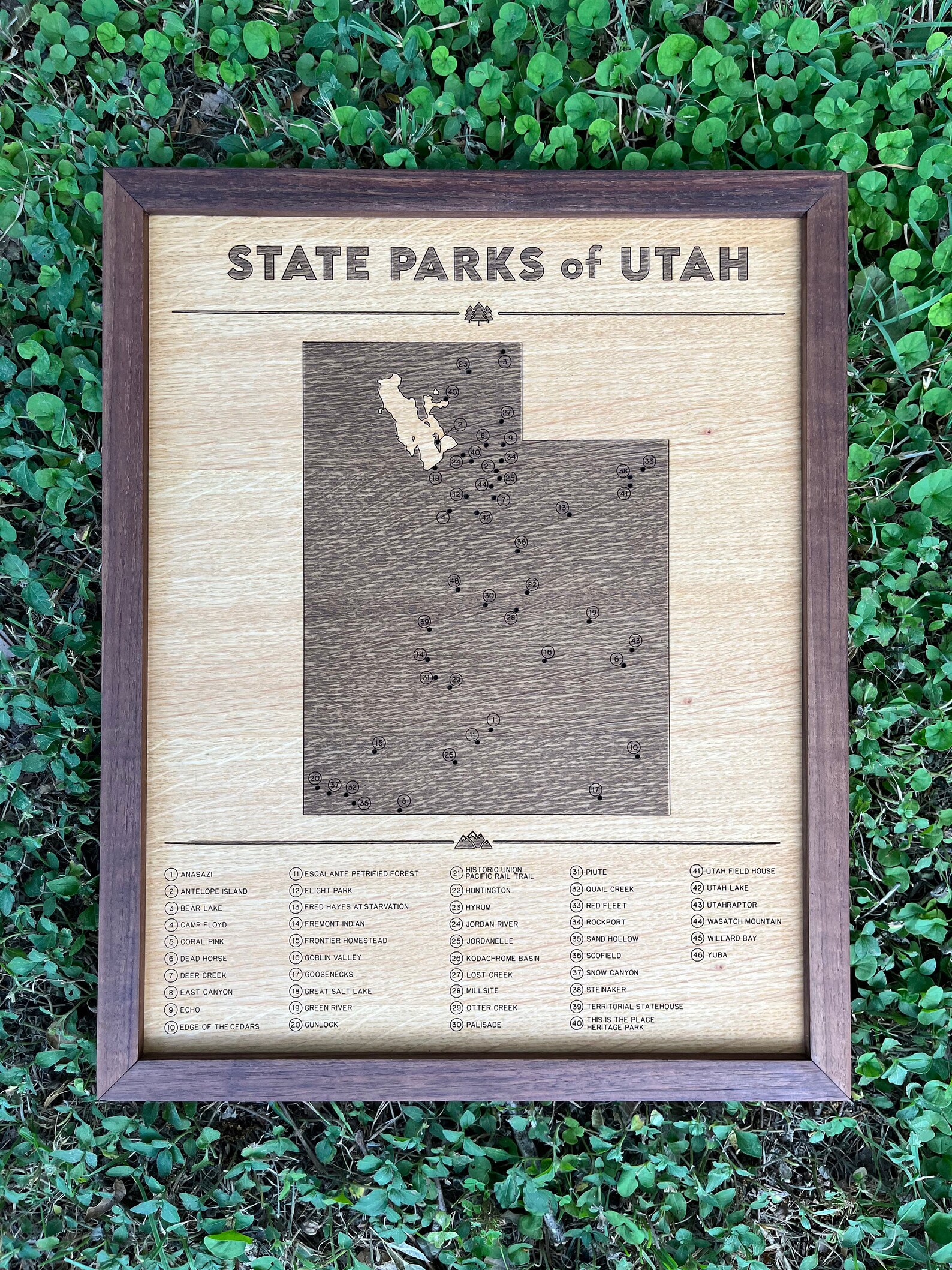 Utah State Parks Push Pin Map; Wooden Travel Tracker Map of the Utah ...