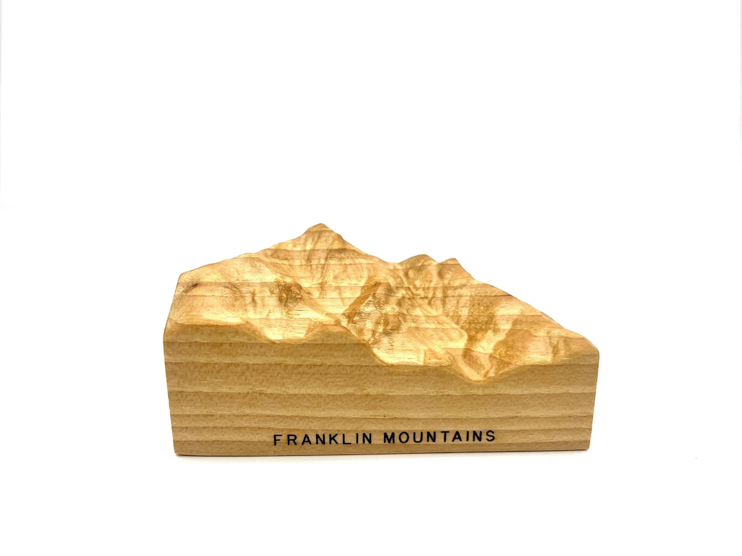 Franklin Mountains Wood Carving; Solid Wood Topographical Model; Texas ...