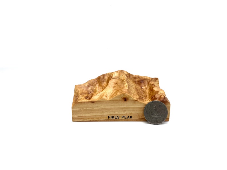 Pikes Peak Mini Model; Solid Wood Topographic Carving; Colorado Parks ...