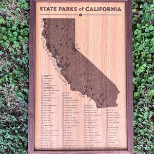 California State Parks Push Pin Map Wooden Travel Tracker Map | Etsy