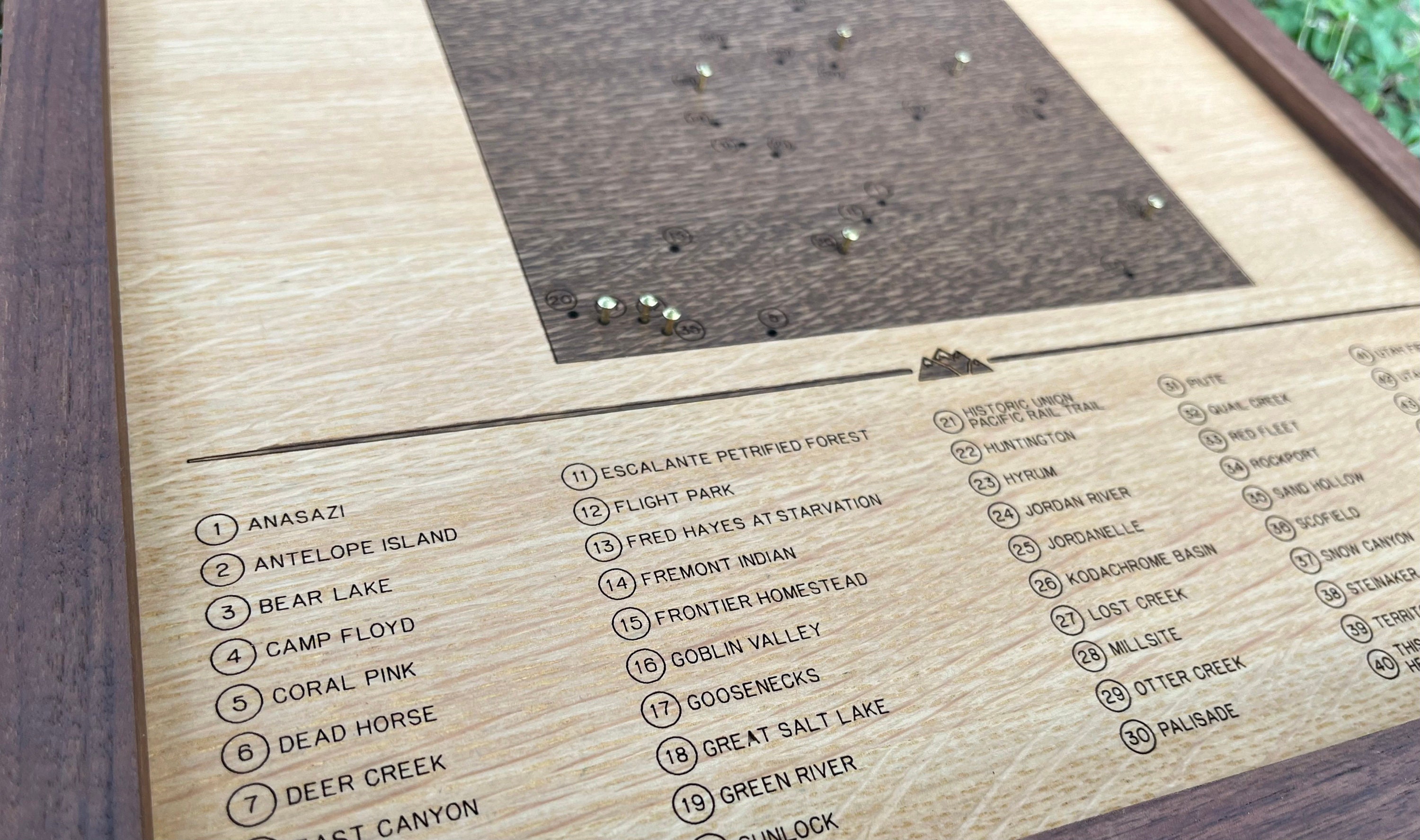 Utah State Parks Push Pin Map Wooden Travel Tracker Map of the Utah ...