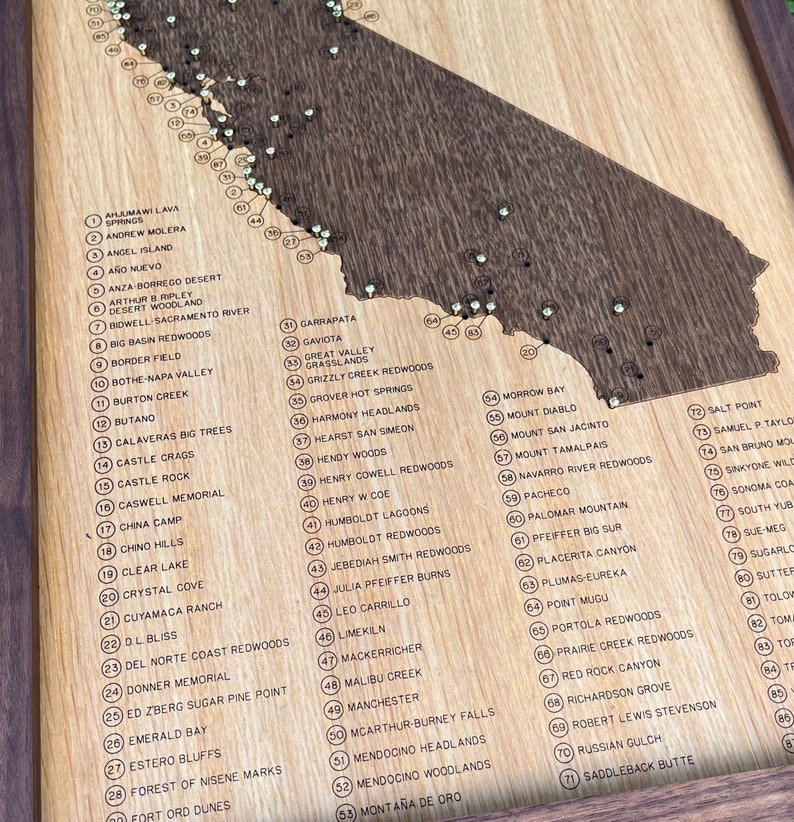 California State Parks Push Pin Map Wooden Travel Tracker Map - Etsy