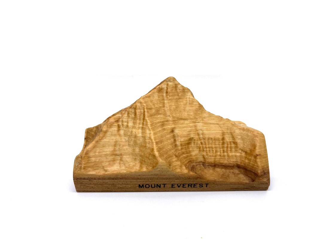 Mount Everest Mini Sculpture; Solid Wood Topographic Mountain Carving ...
