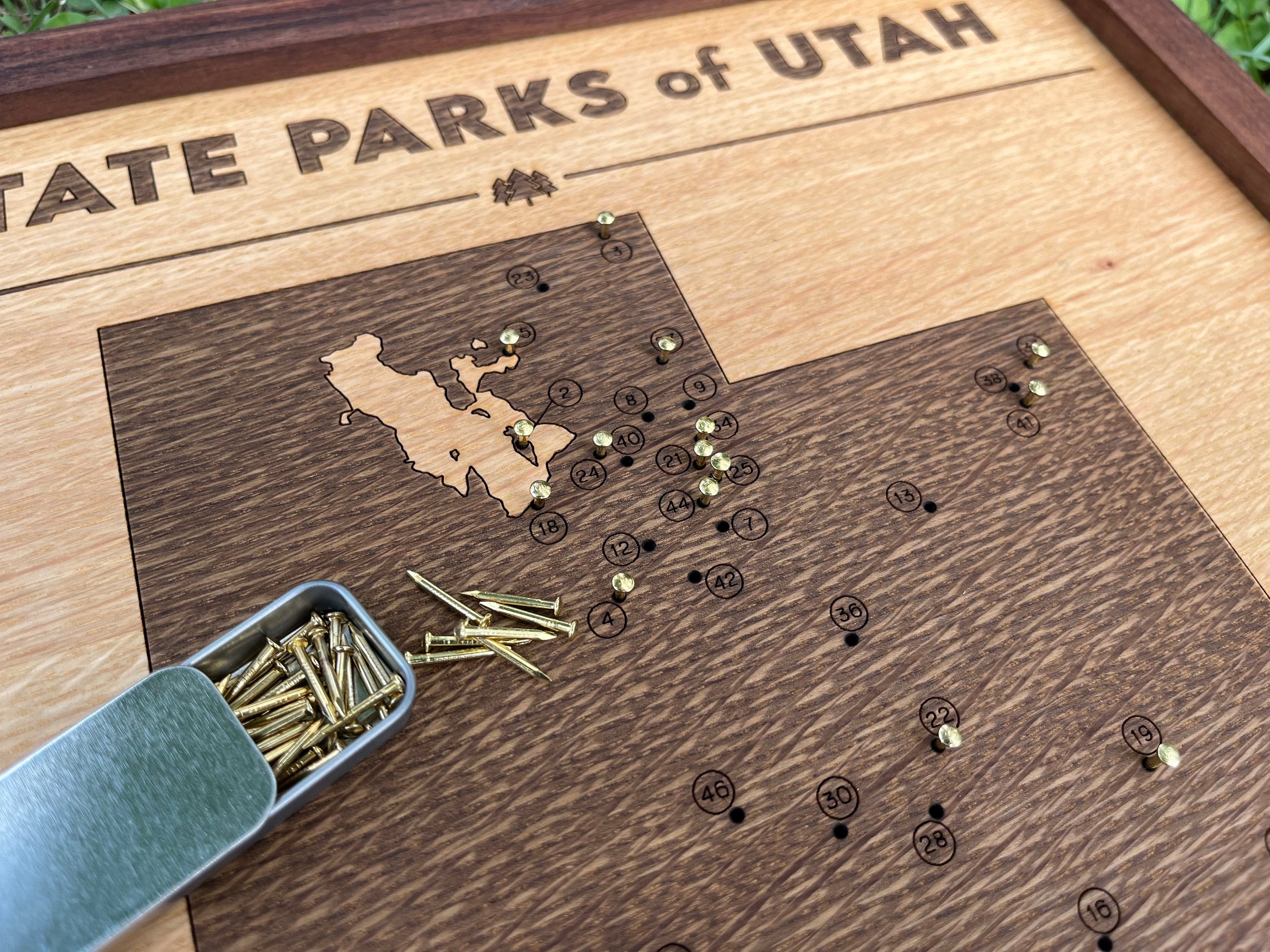 Utah State Parks Push Pin Map; Wooden Travel Tracker Map of the Utah ...