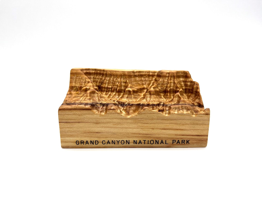 Grand Canyon National Park Souvenir; Solid Wood Topography Carving of ...