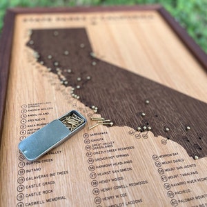 California State Parks Push Pin Map Wooden Travel Tracker Map - Etsy