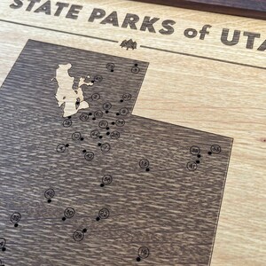 Utah State Parks Push Pin Map; Wooden Travel Tracker Map of the Utah ...