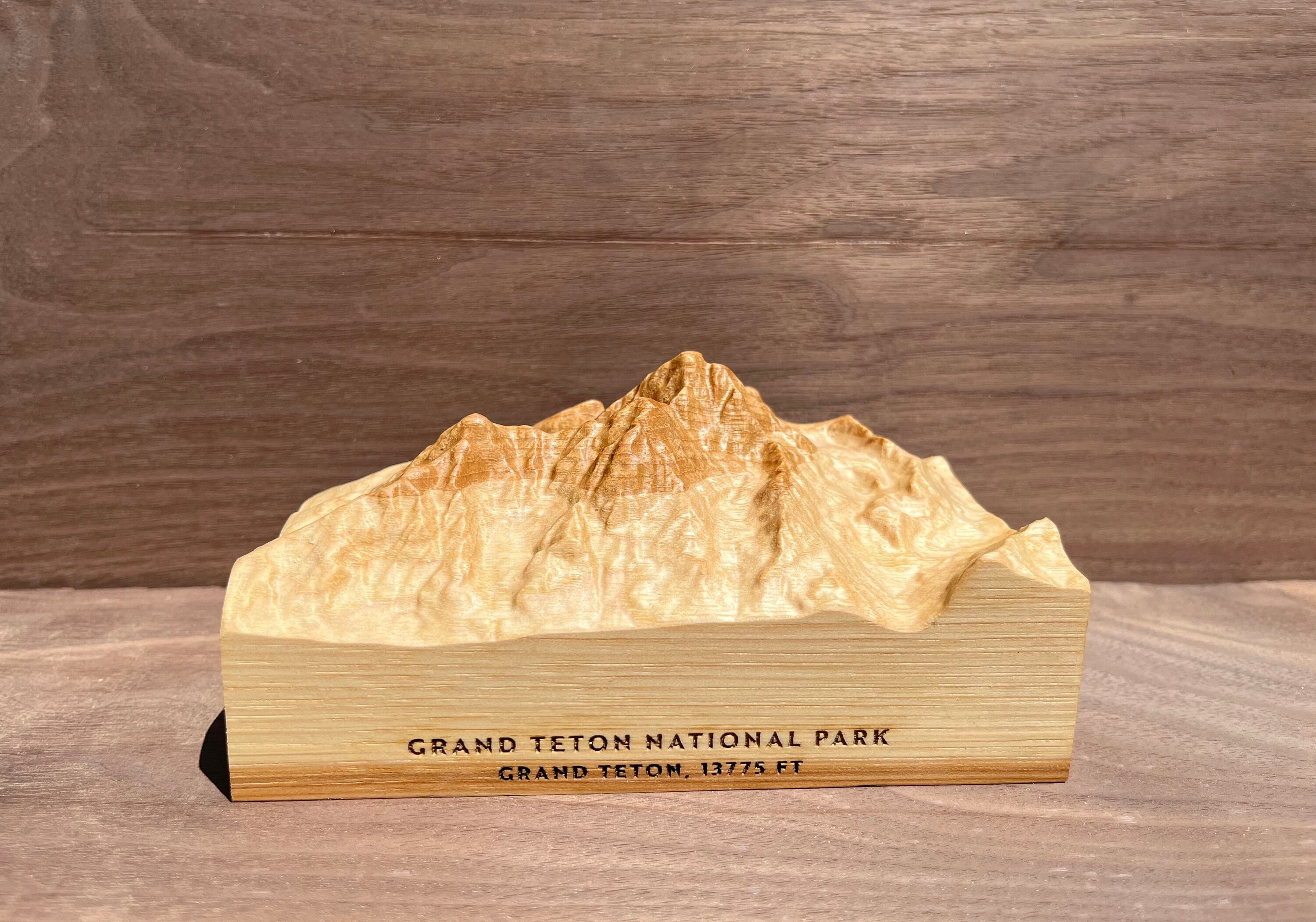 Grand Teton National Park Model, Topographical Carve of the Tetons Made From a Solid Block of ...