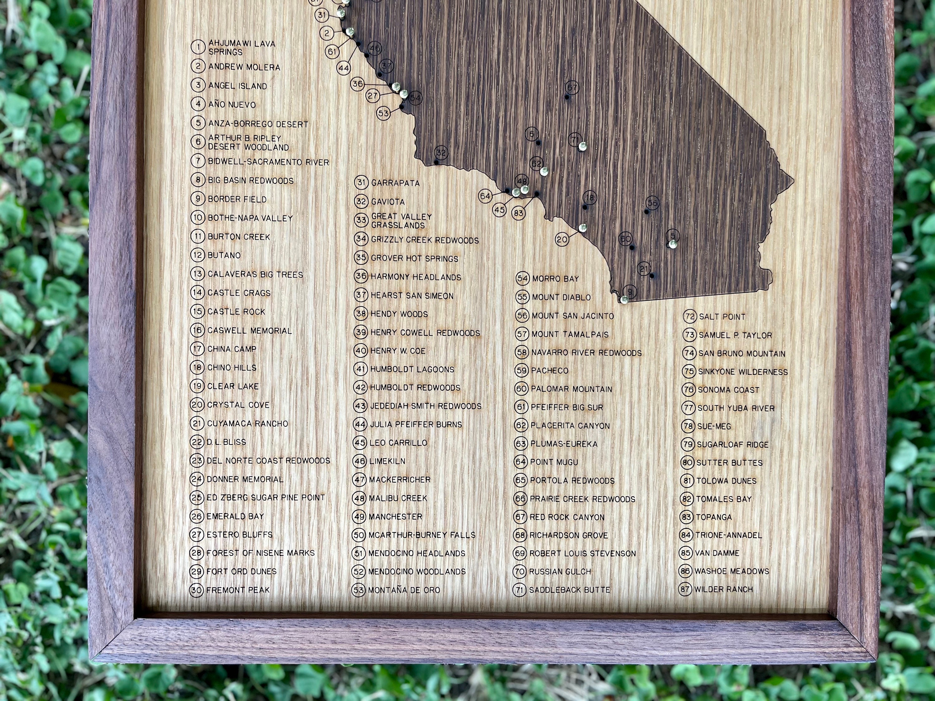 California State Parks Push Pin Map; Wooden Travel Tracker Map of the ...