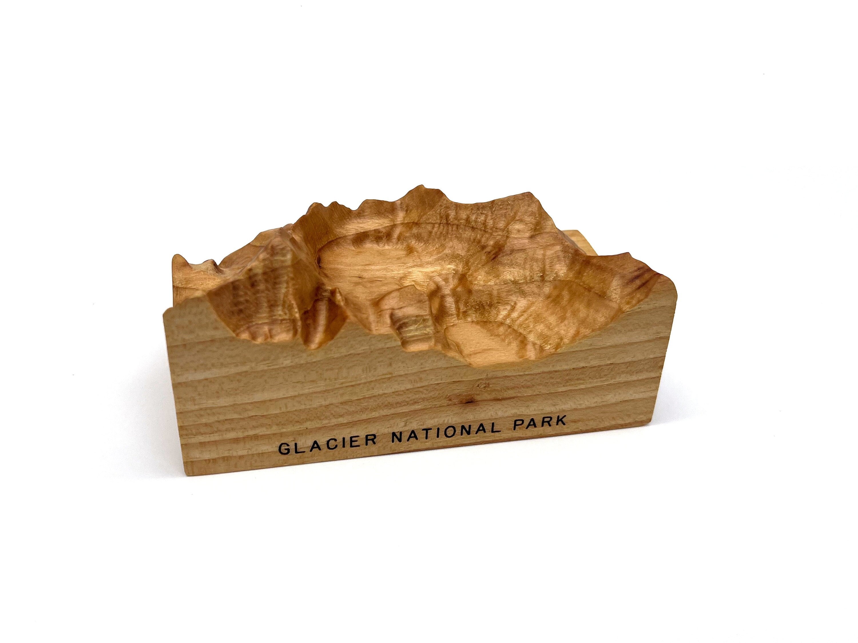 Glacier National Park Grinnell Glacier Topography Model; Solid Wood ...
