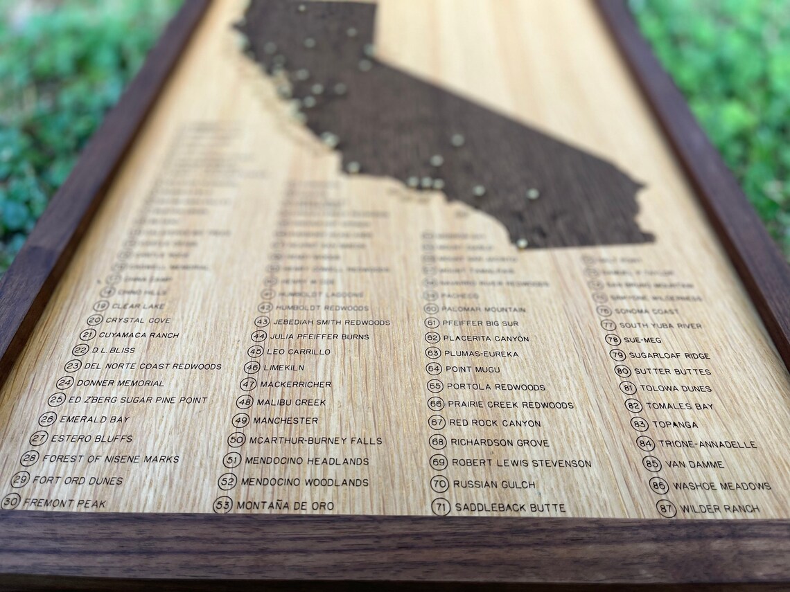 California State Parks Push Pin Map Wooden Travel Tracker Map - Etsy