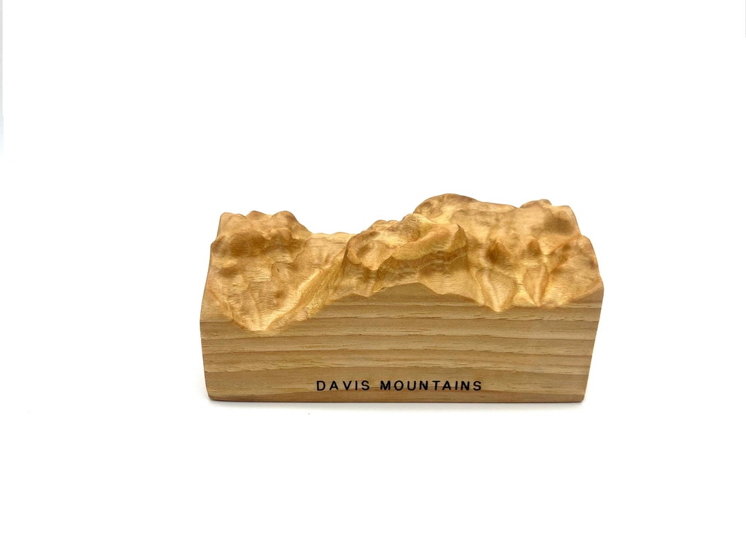 Davis Mountains Wood Carving; Solid Wood Topographical Model; Texas ...