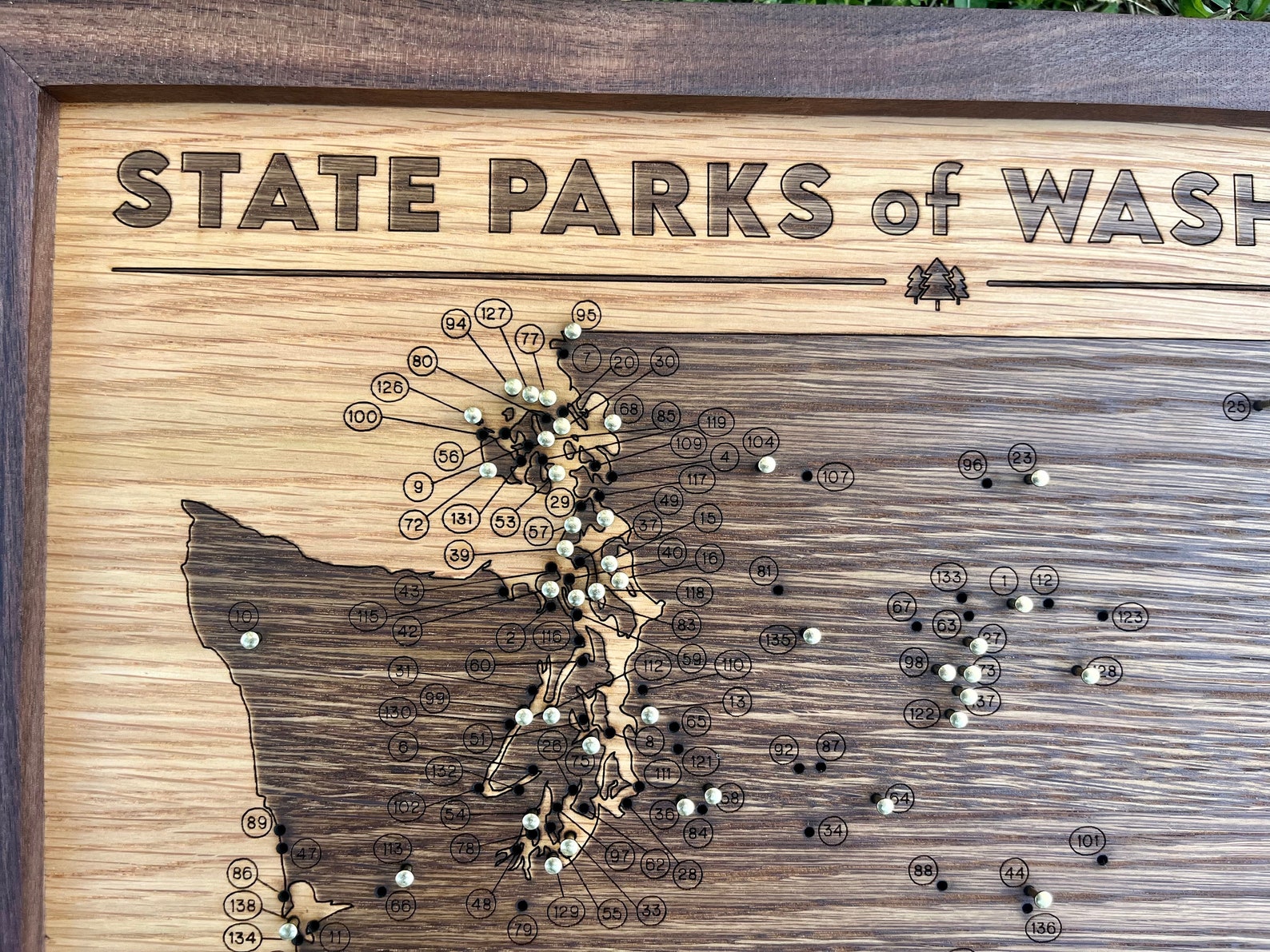 Washington State Parks Push Pin Map Wooden Travel Tracker Map - Etsy