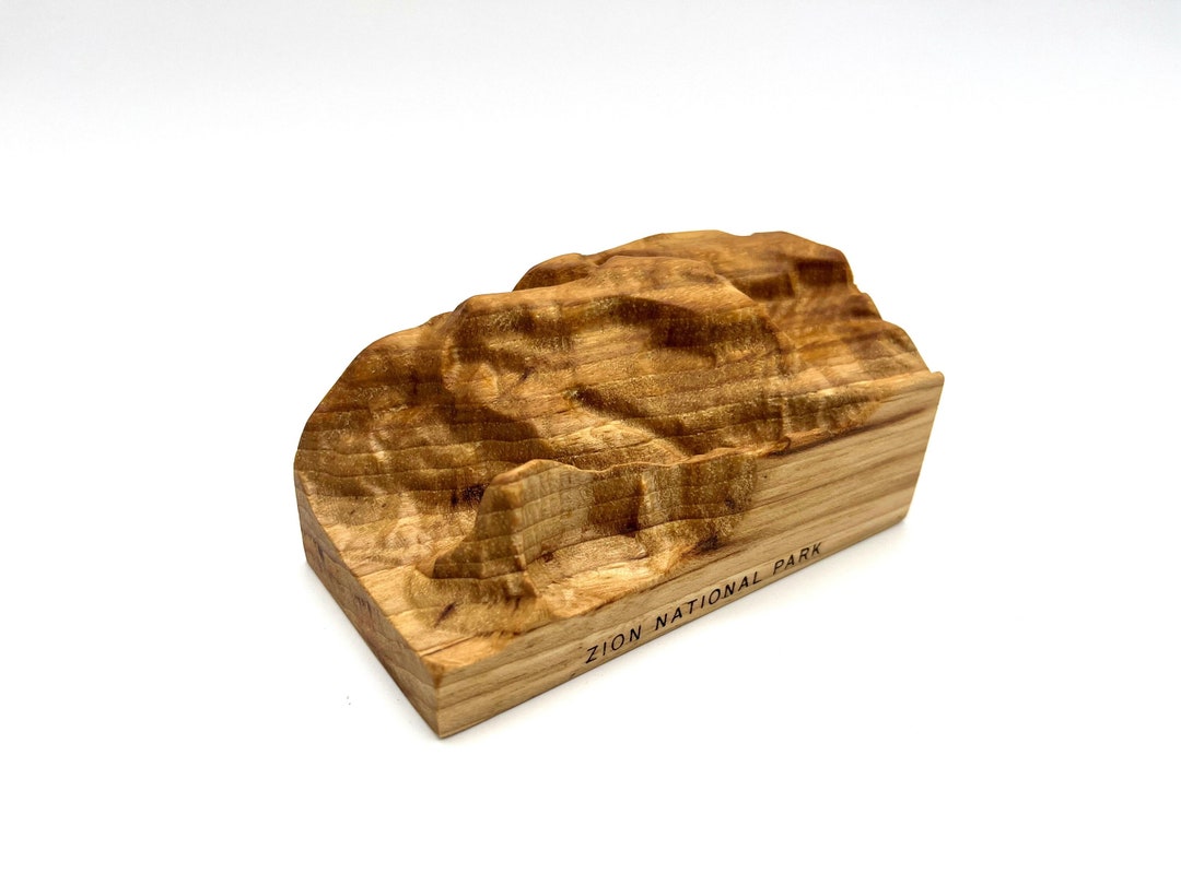 Zion National Park Topographic Wood Carving Featuring Angels Landing ...