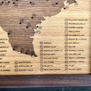Texas State Parks Push Pin Map; 2 Sizes; Wooden Travel Tracker Map of ...