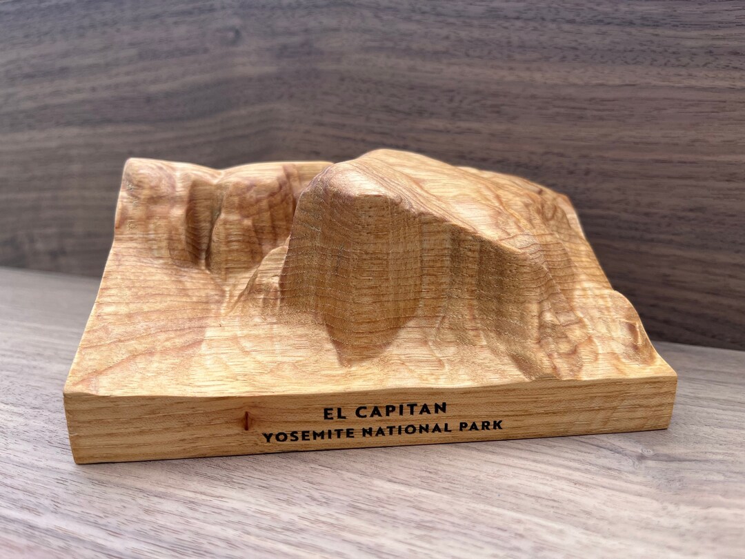 El Capitan Topographical Carving; Yosemite National Park Model, Carved ...