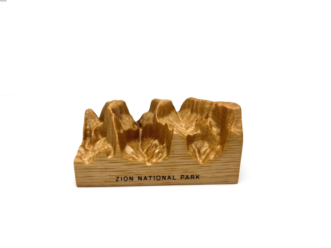Zion National Park Kolob Canyons Topographic Wood Carving; Solid Wood ...