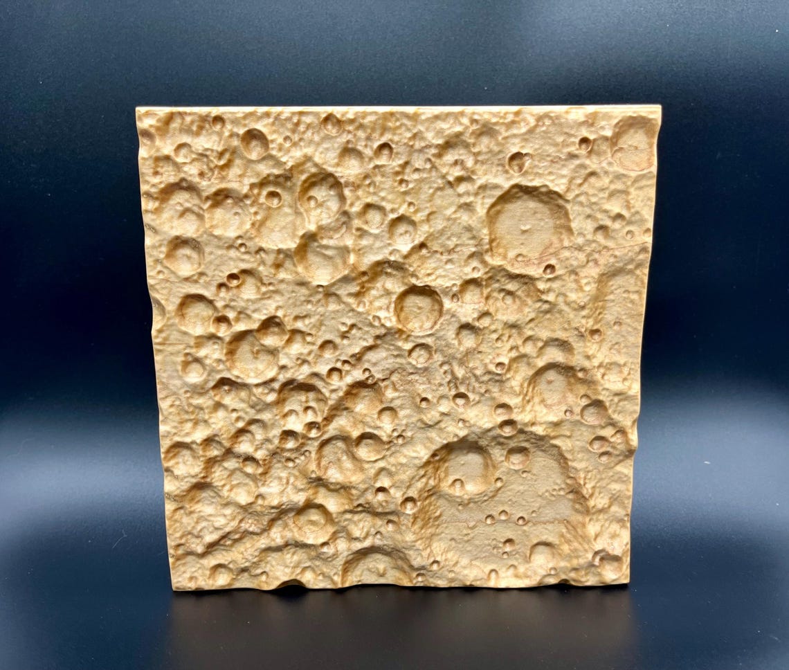 Lunar Surface Carving; Moon Crater Topography Created From 3D NASA Data ...