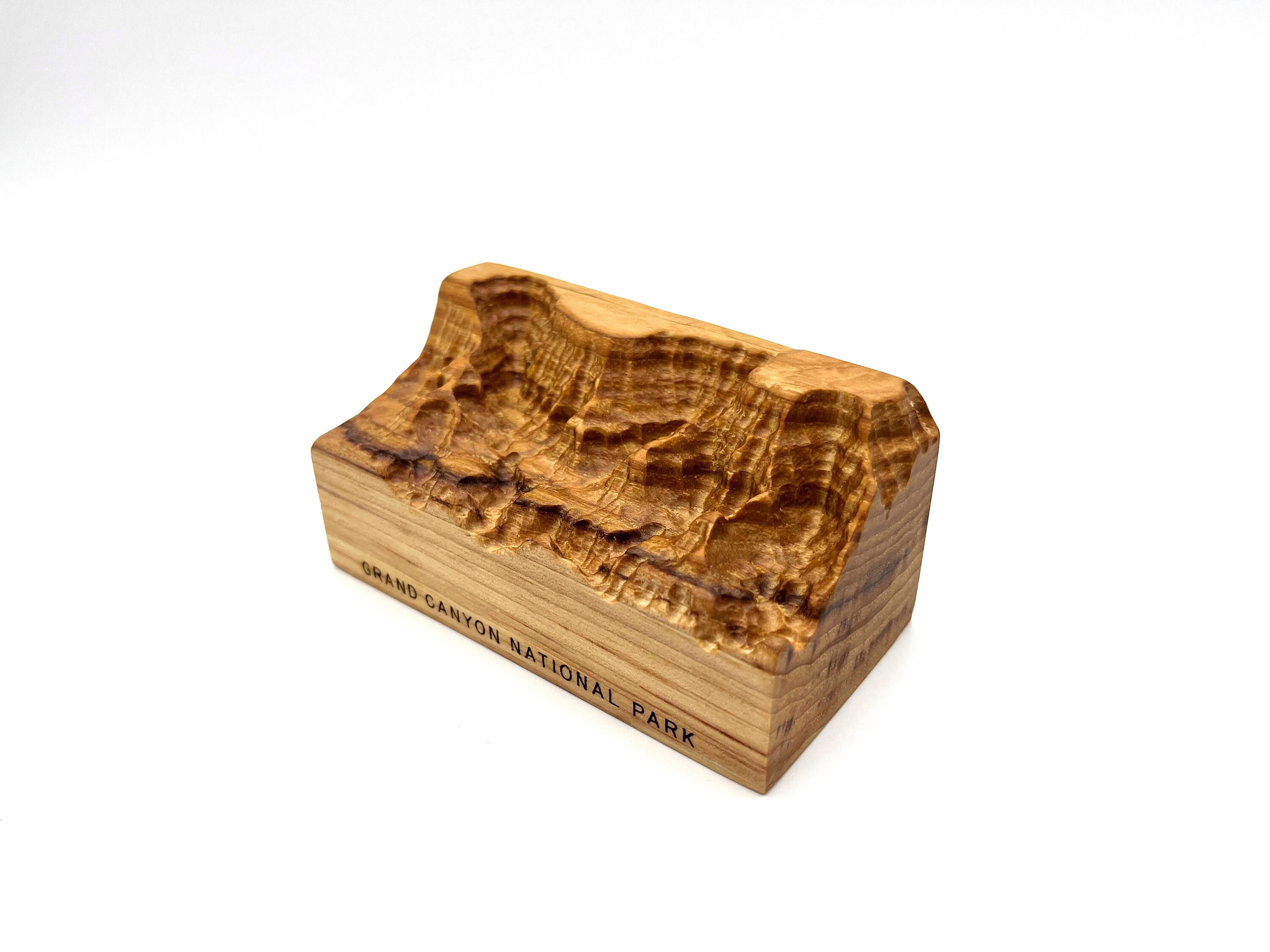 Grand Canyon National Park Souvenir; Solid Wood Topography Carving of ...
