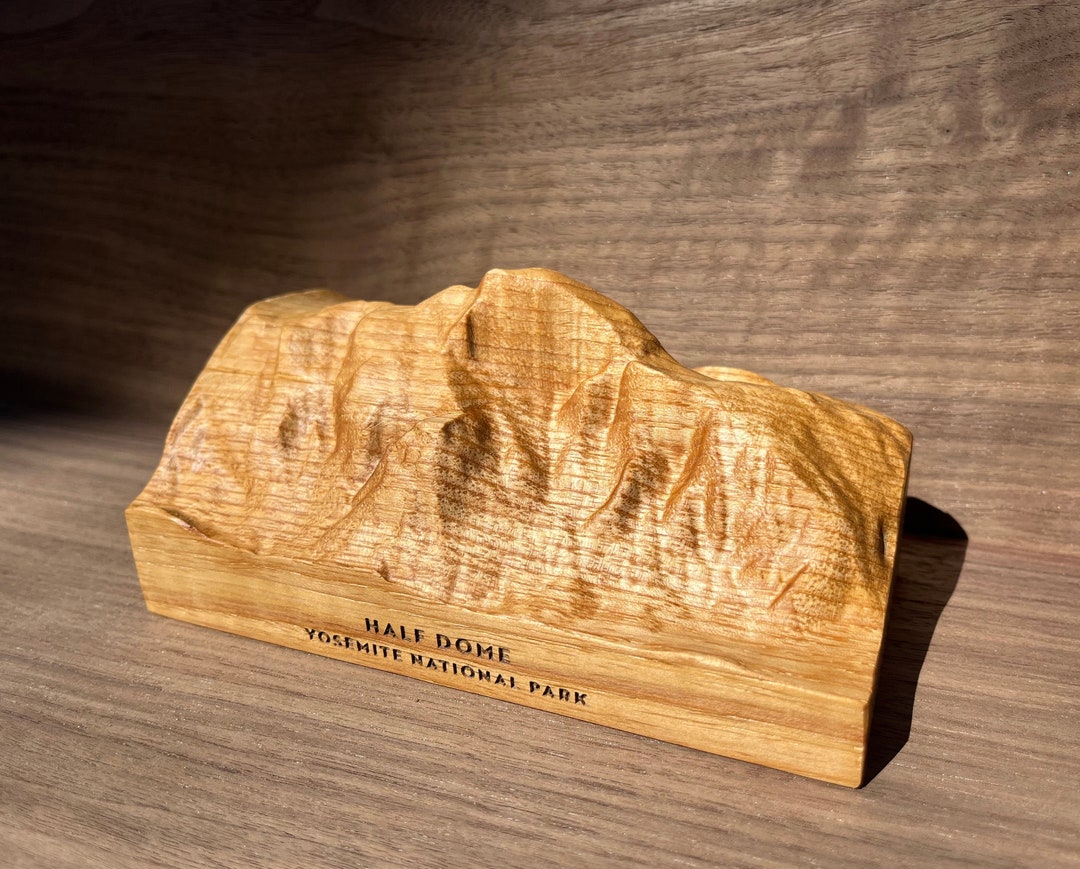 Half Dome Topographical Carving; Yosemite National Park Model, Carved ...