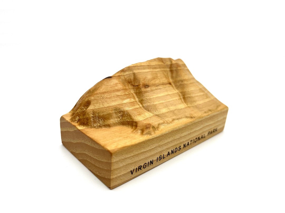 Virgin Islands National Park Landscape Carving; Solid Wood Topographic ...