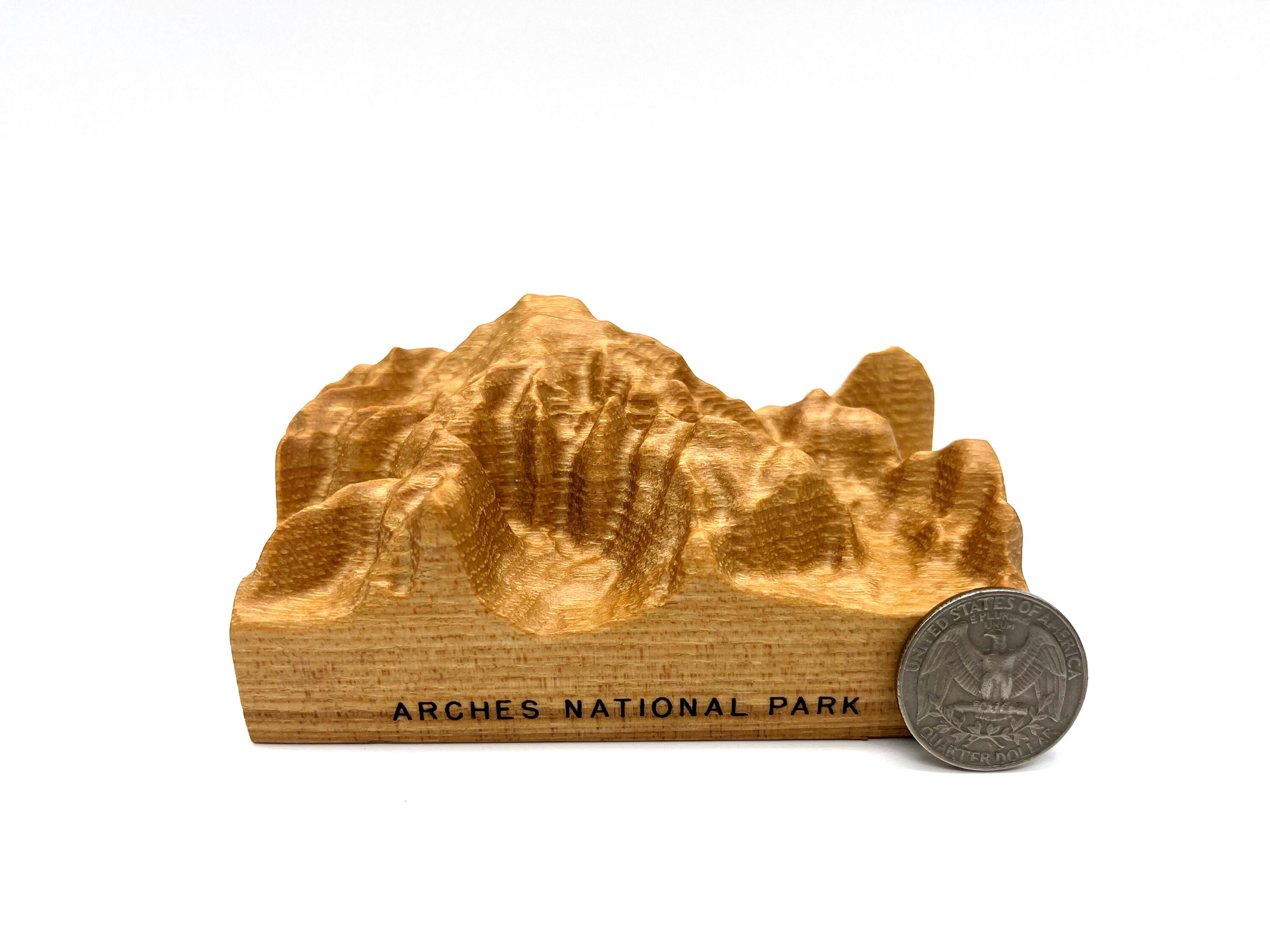 Arches National Park Wood Carving; Solid Wood Topography Souvenir ...