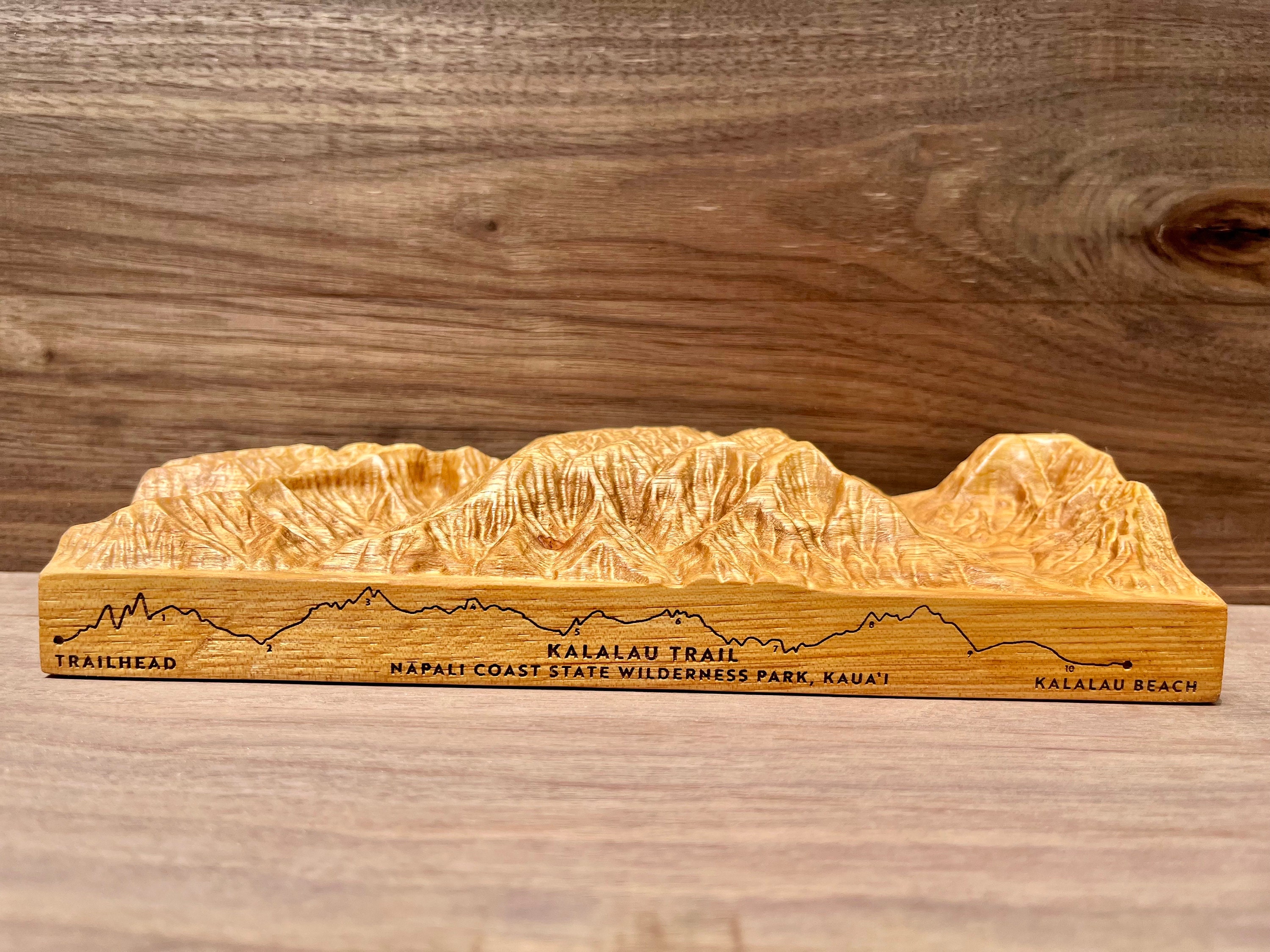 Kalalau Trail Carving, With Elevation Map of the Entire Trail and ...