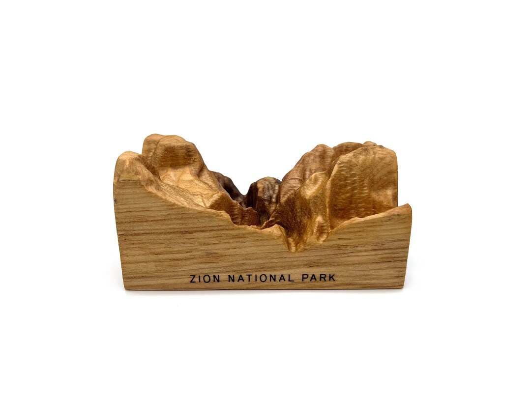 The Narrows in Zion National Park Topographic Wood Carving; Solid Wood ...