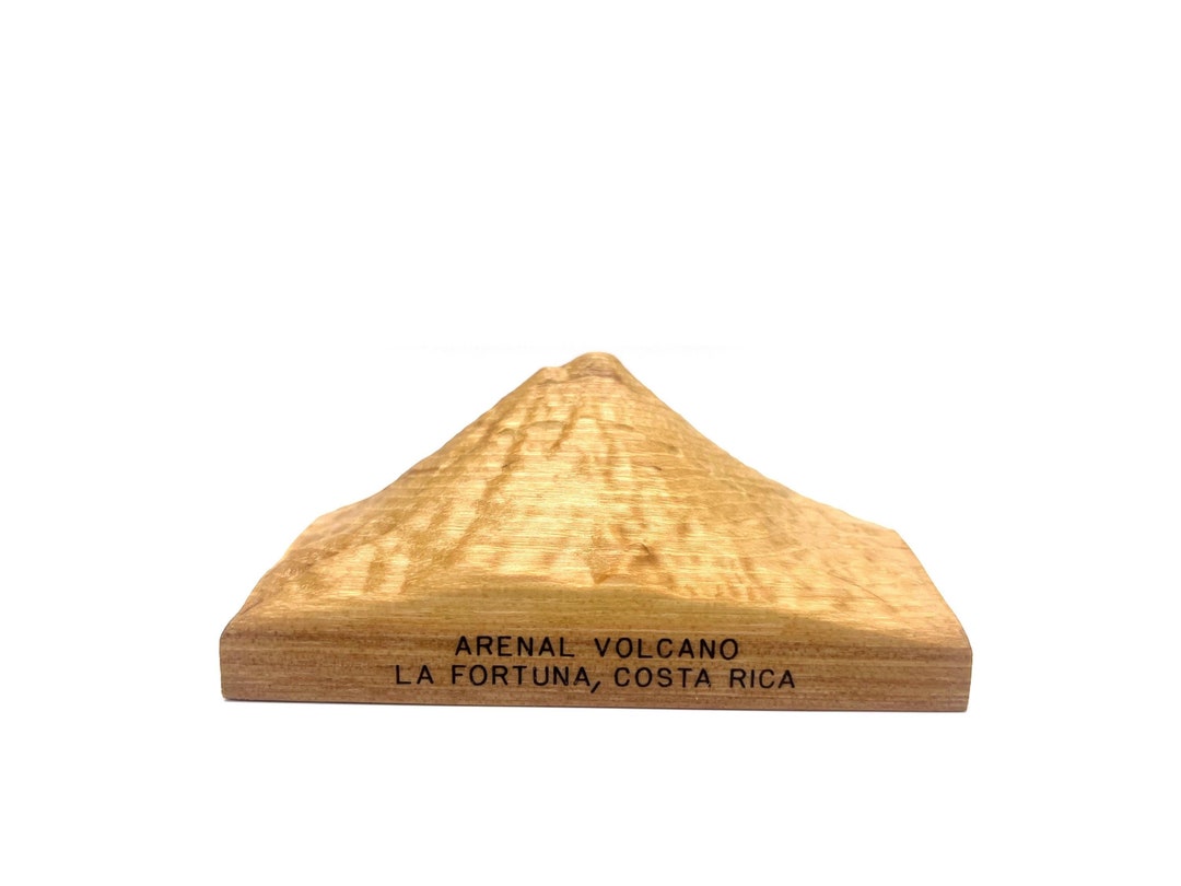 Arenal Volcano, Costa Rica Mini Sculpture; Solid Wood Topographic ...