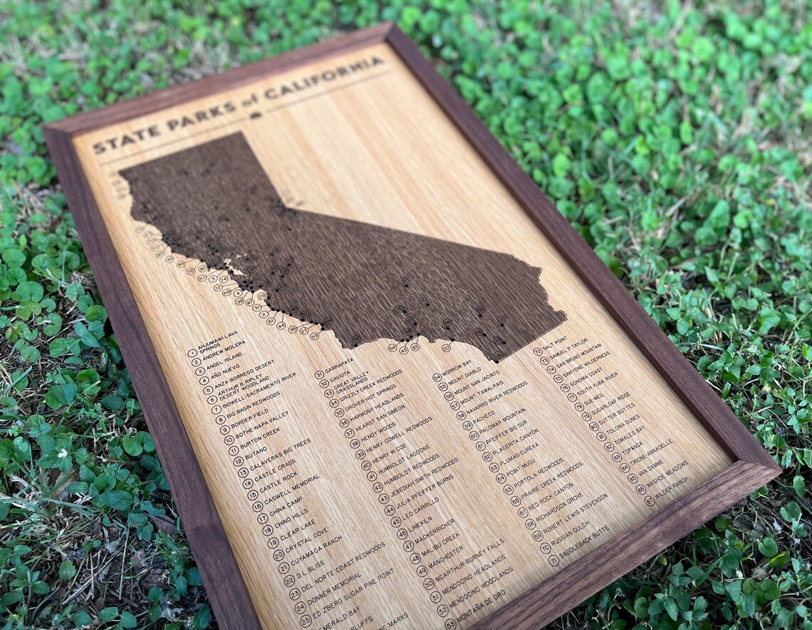 California State Parks Push Pin Map Wooden Travel Tracker Map - Etsy