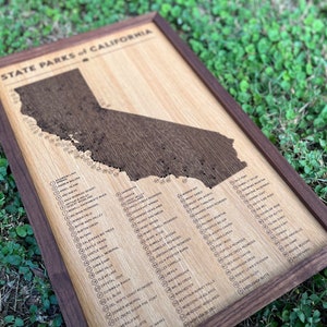 California State Parks Push Pin Map Wooden Travel Tracker Map | Etsy