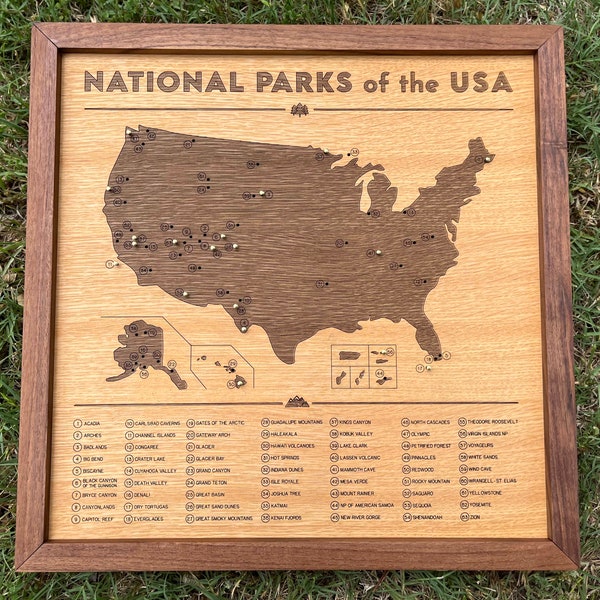 National Park Wooden Map - Etsy