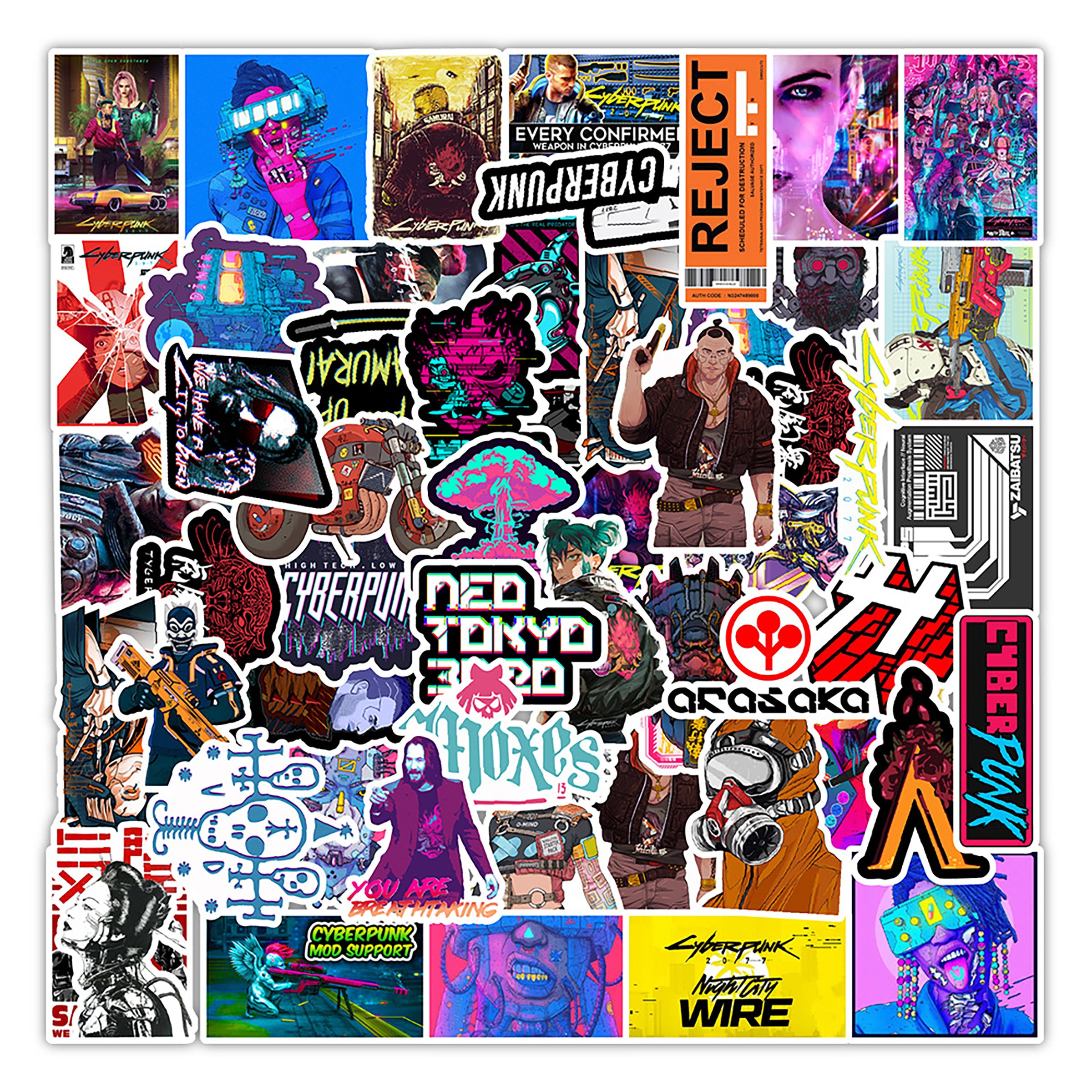 50pcs Cyberpunk 2077 stickers Ver 3.0 pc/ps4/Xbox | Etsy