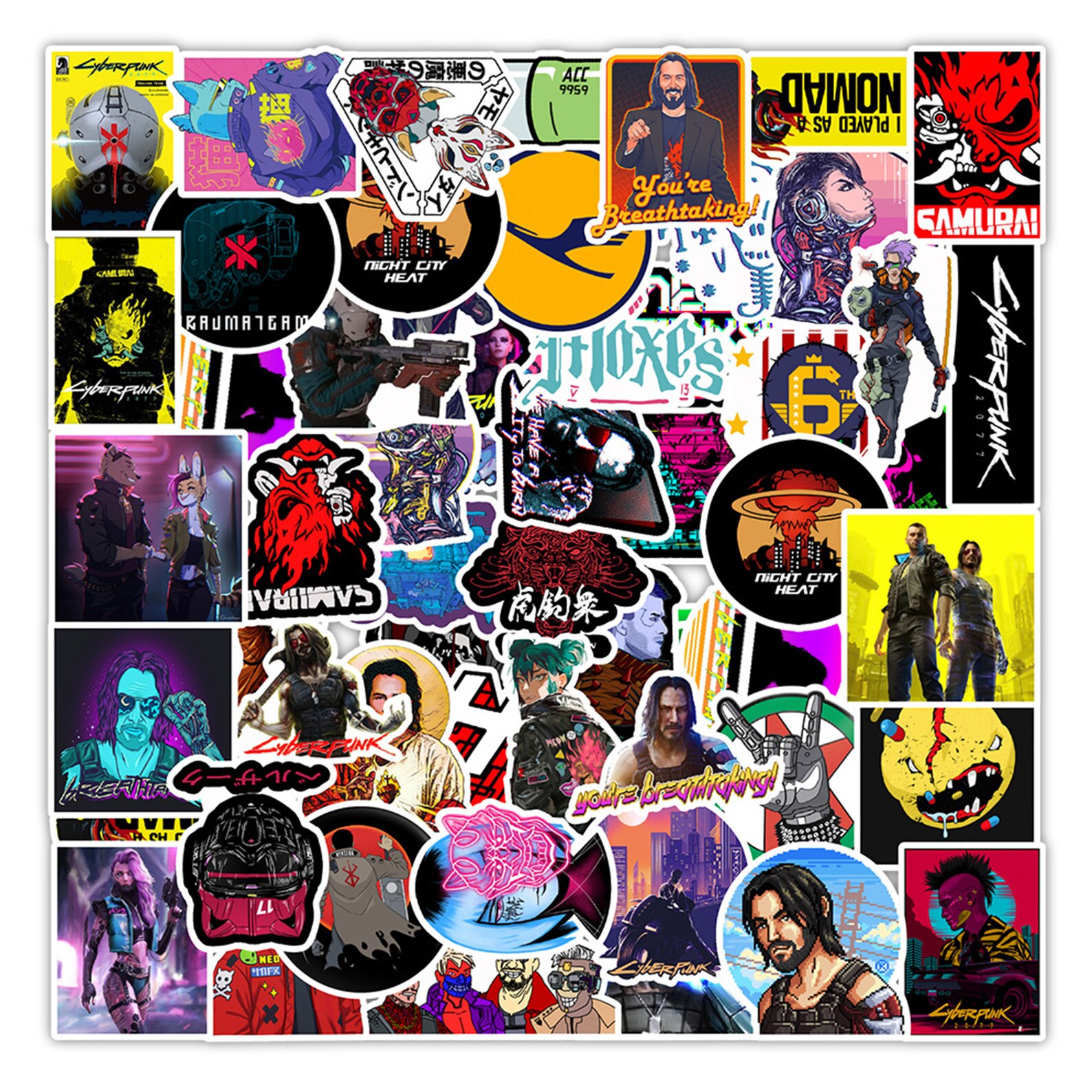 100pcs Cyberpunk 2077 stickers Ver 1.0 pc/ps4/Xbox | Etsy