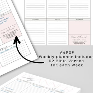 Personal Bible Verse Printable 52-week Planner | Instant Downloadable ...