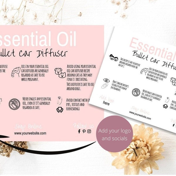 Car Diffuser Care Template - Etsy