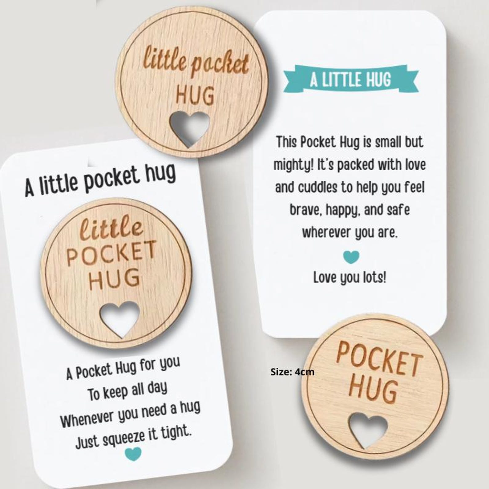 Pocket Hug Token | 5 Different Designs - Etsy