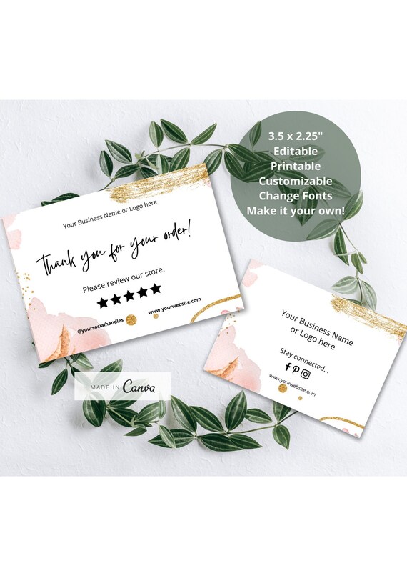 Thank You and Review Our Store Template Printable Review | Etsy