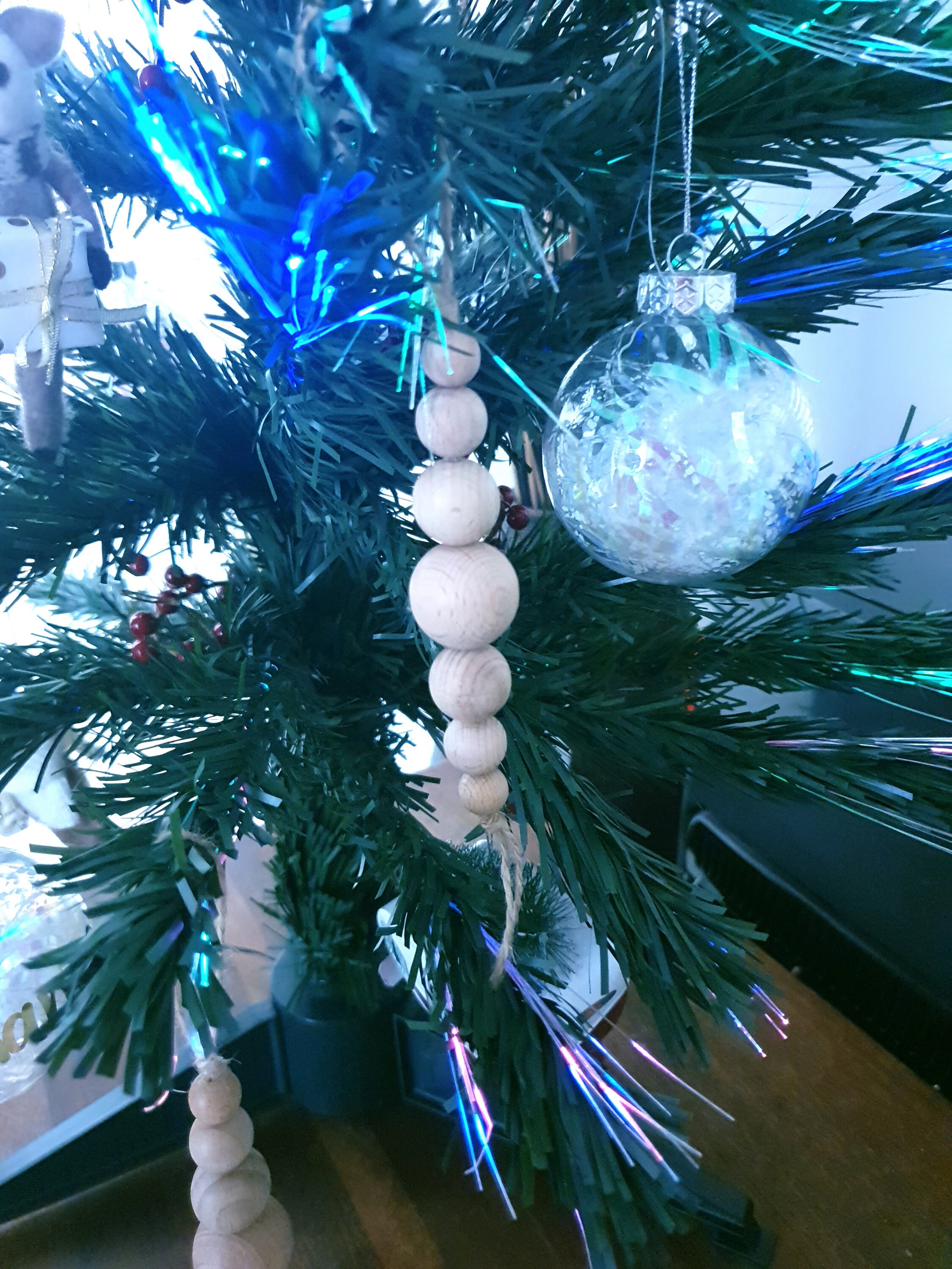 Wooden Beaded Christmas Tree Decorations Set of 3 - Etsy