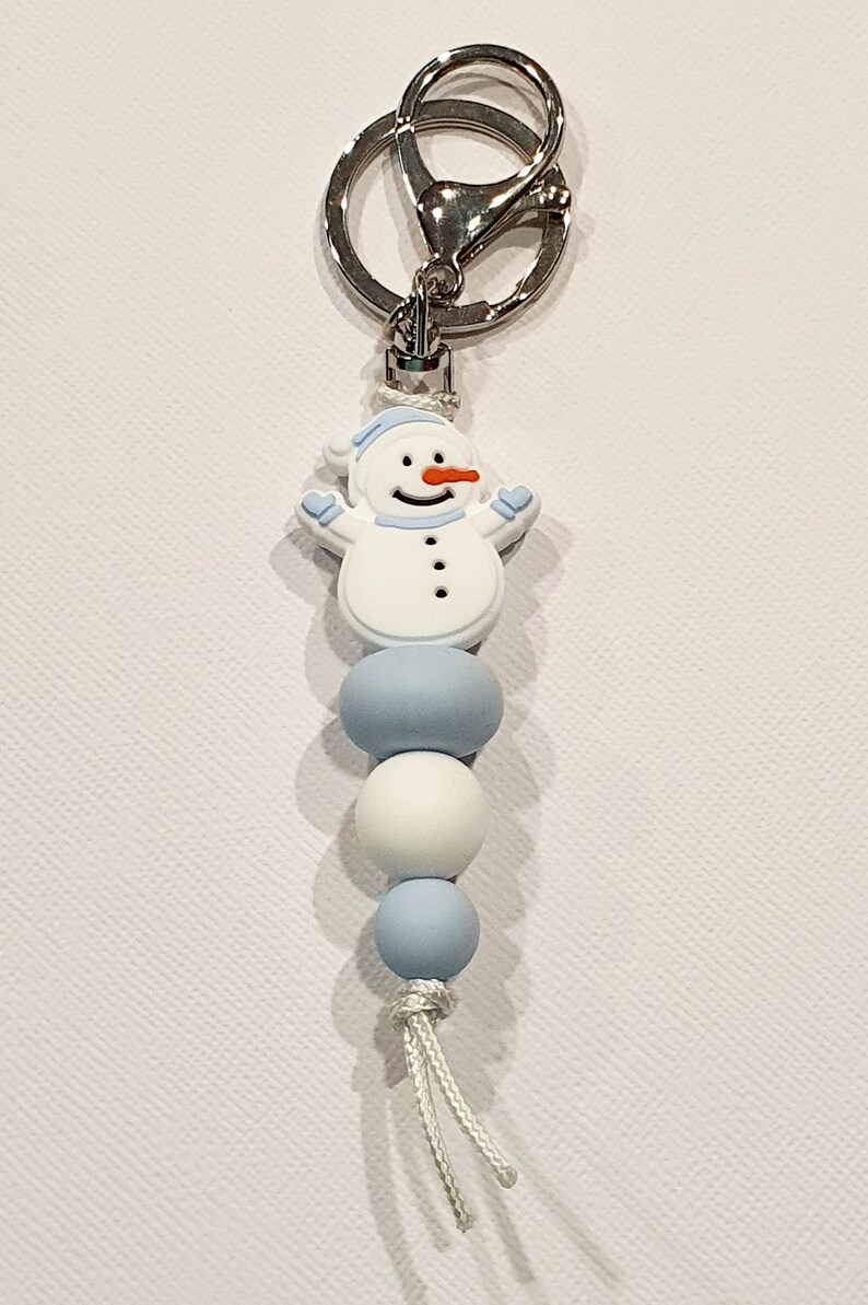 Christmas Key Ring Silicone Bead - Reindeer/snowman/santa/ginger Bread ...