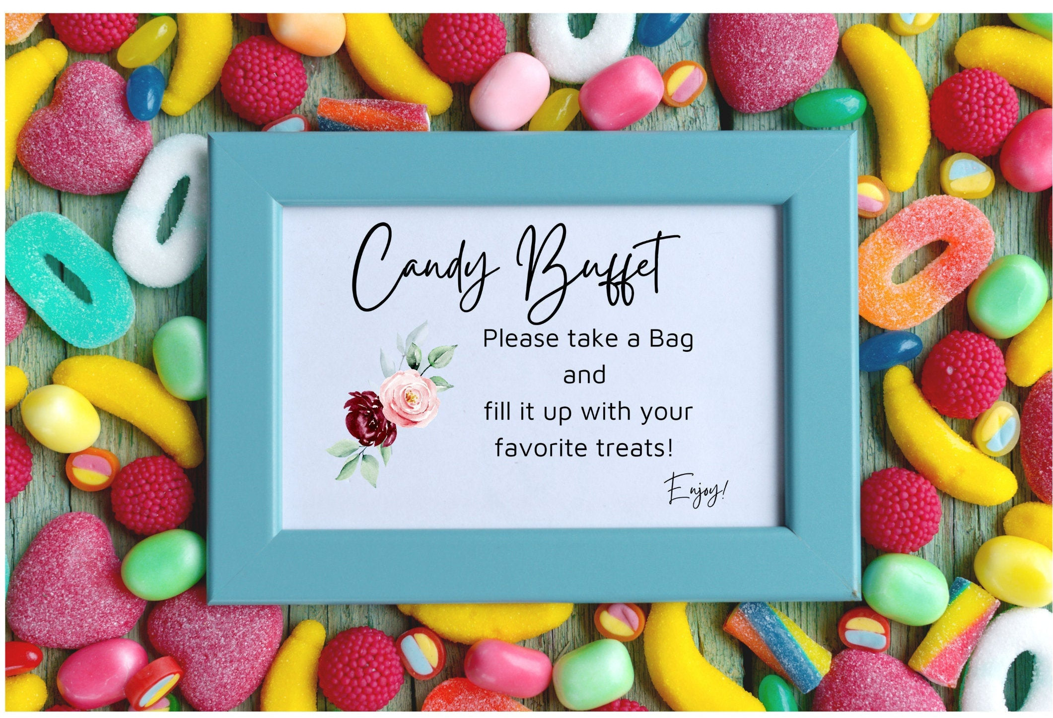 Candy Bar Sign Template, A5 Small Sign, Editable, Printable, DIY ...