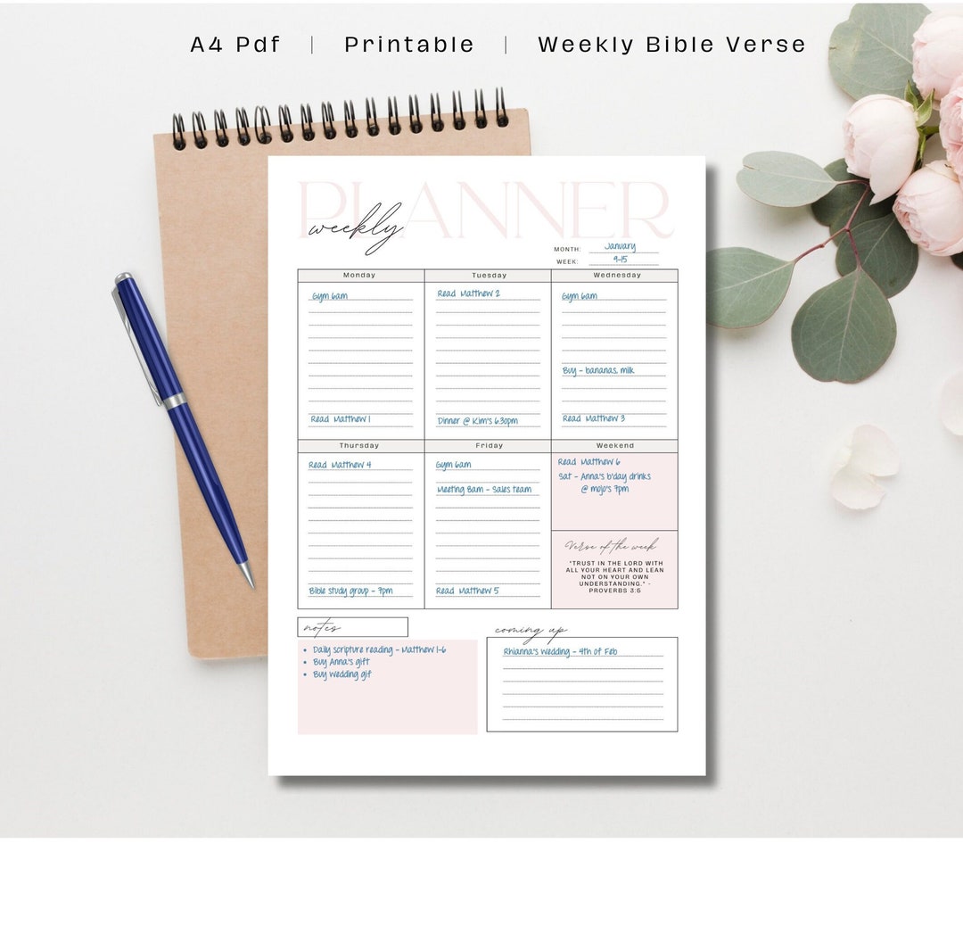 Personal Bible Verse Printable 52-week Planner | Instant Downloadable ...