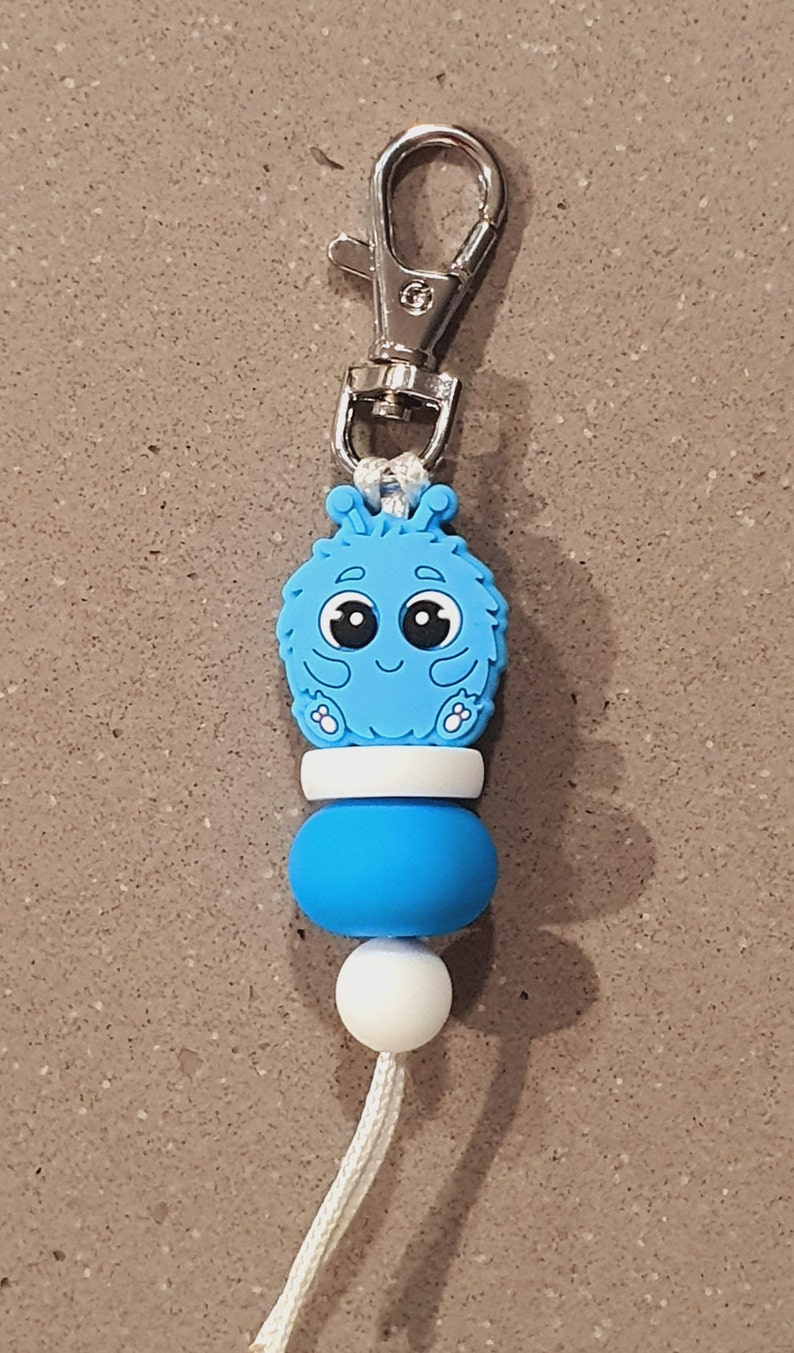 Monster Keyrings Love Bugs Fizz Balls Keyring Silicone Beaded Bag Tag ...