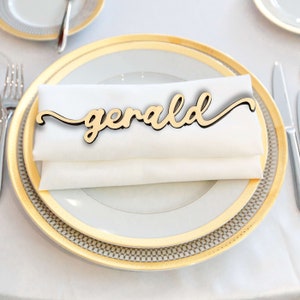 Wedding Guests Name Place Seating Cards | Wood Names for Weddings ...