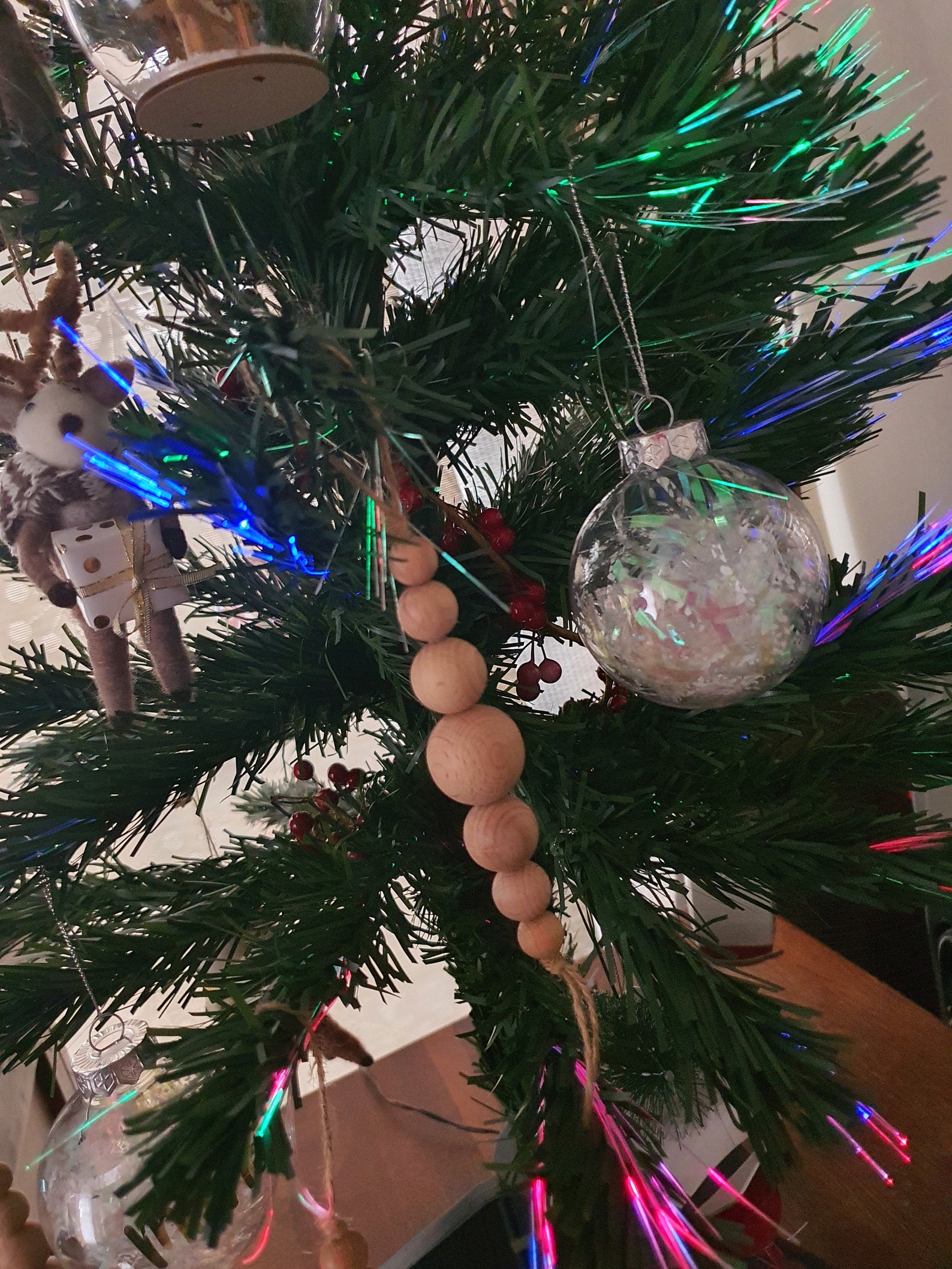 Wooden Beaded Christmas Tree Decorations Set of 3 - Etsy