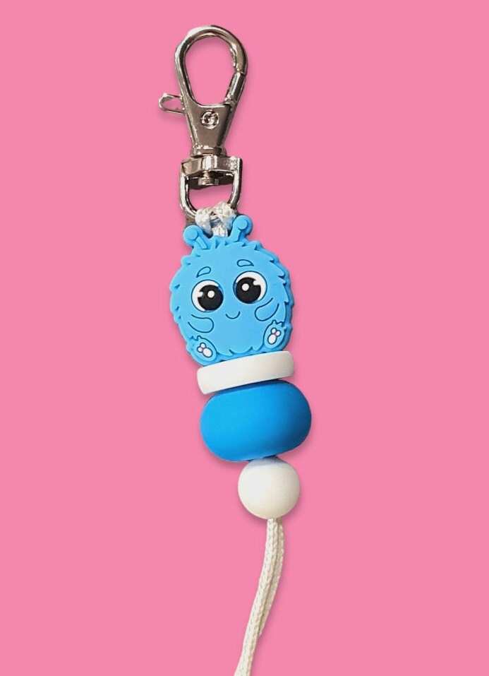 Monster Keyrings Love Bugs Fizz Balls Keyring Silicone Beaded Bag Tag ...