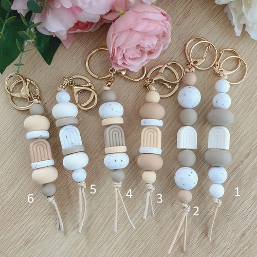 Silicone Arch Bead Rainbow Keychain or Lanyard in Earth Tones - Etsy